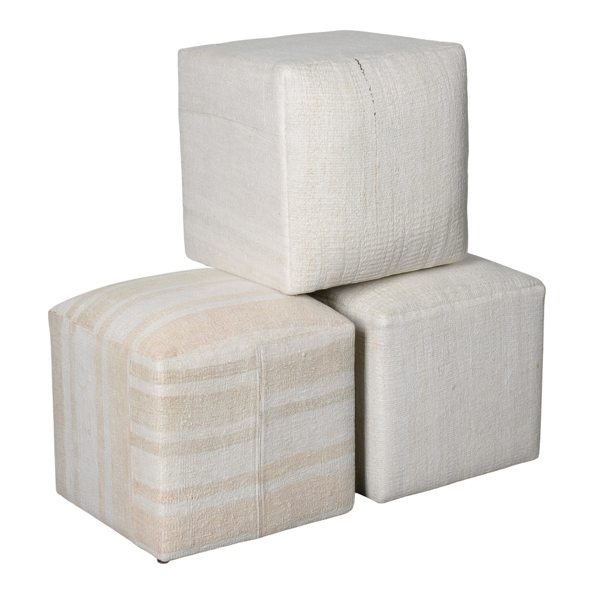 Pearla Ivory Ottoman – FOUND RENTAL CO